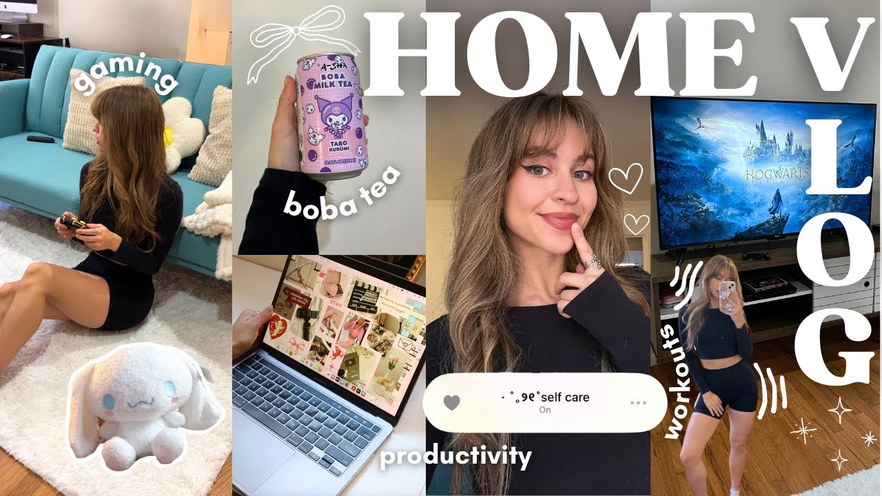 COZY HOME VLOG🏠💌 (pilates, video games, self care, productivity & work ...
