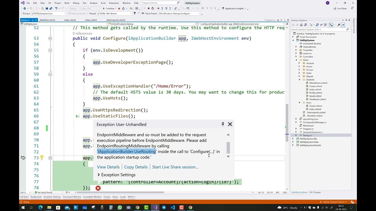 Fix: EndpointRoutingMiddleware matches endpoints setup by EndpointMiddleware ASP.NET CORE - YouTube