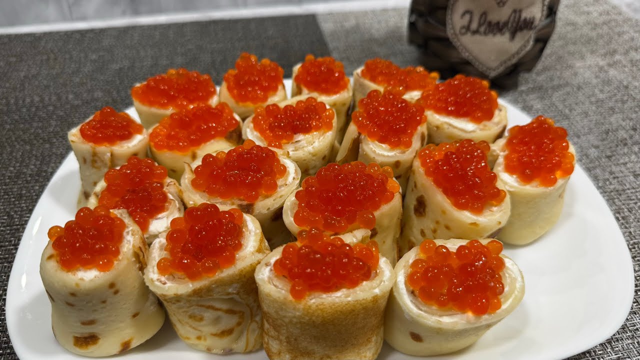 Блинчики - суши с икрой / Pancakes - ikra bilan sushi / Pancakes ...