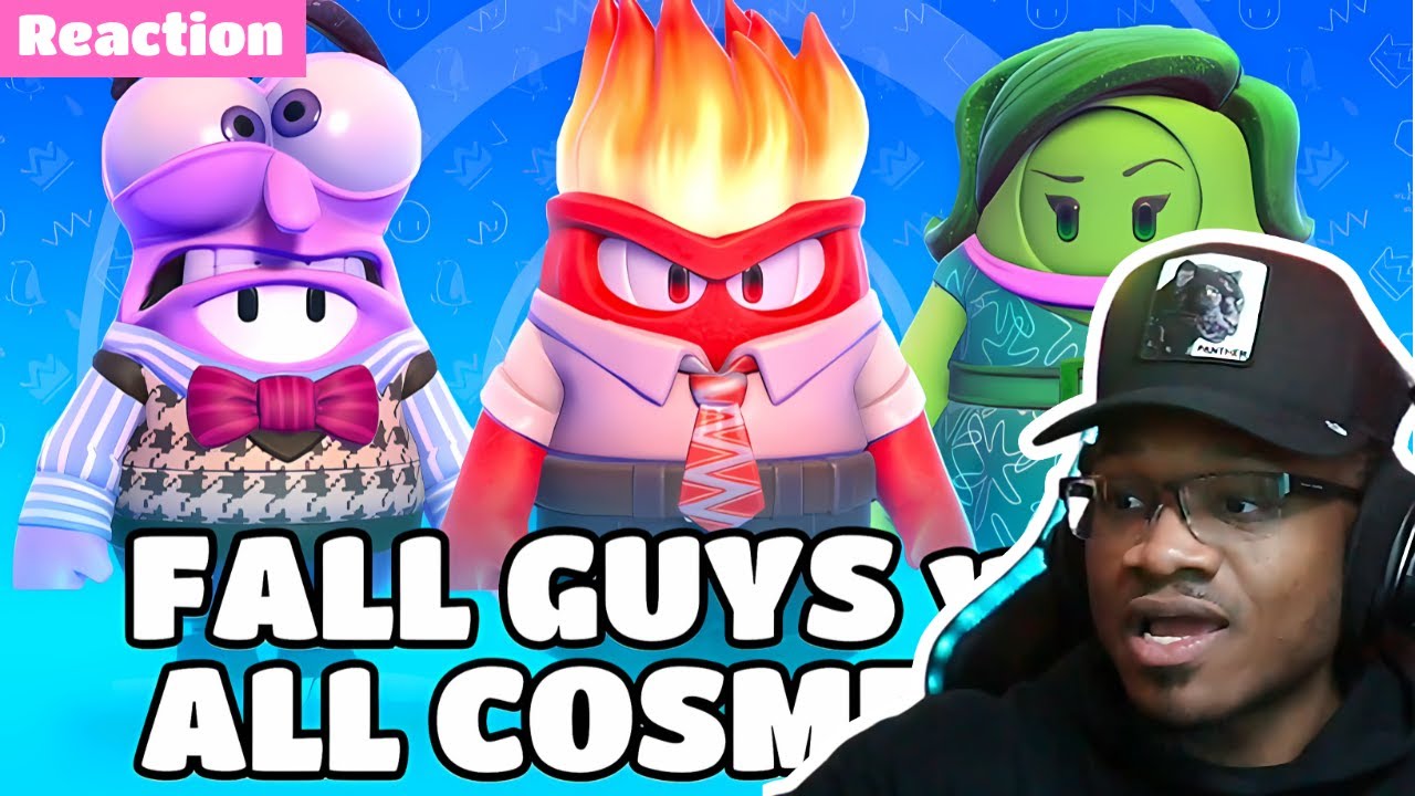 Finesse Reacts To Fall Guys v11.5 Cosmetics (Inside Out, Kermit the ...