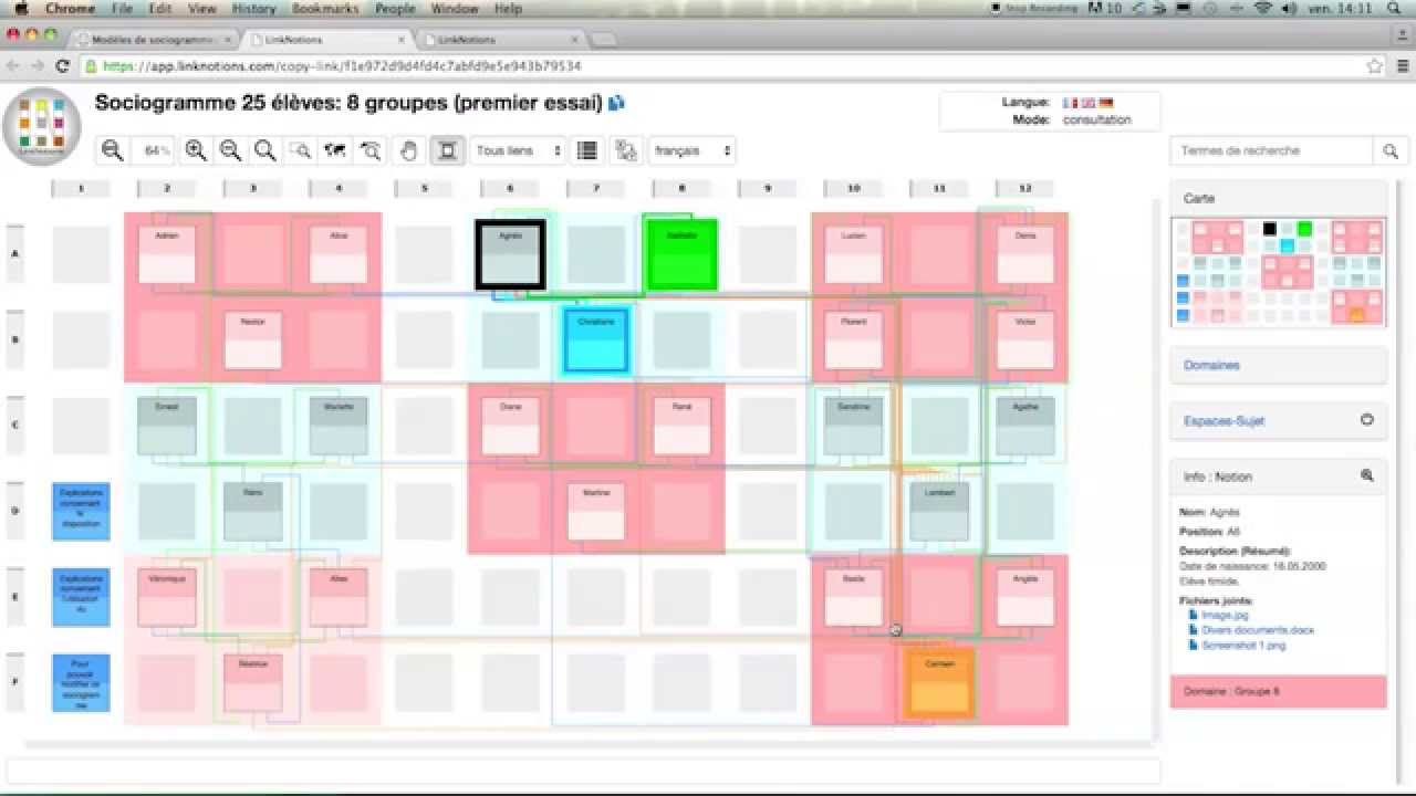 LinkNotions: Créer le sociogramme interactif d'un groupe - YouTube