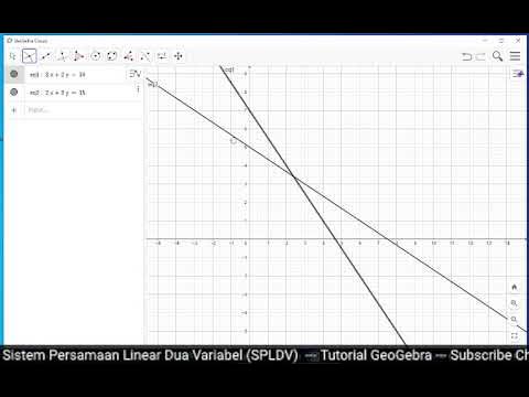 Cara menyelesaikan Sistem Persamaan Linear Dua Variabel (SPLDV) menggunakan GeoGebra - YouTube