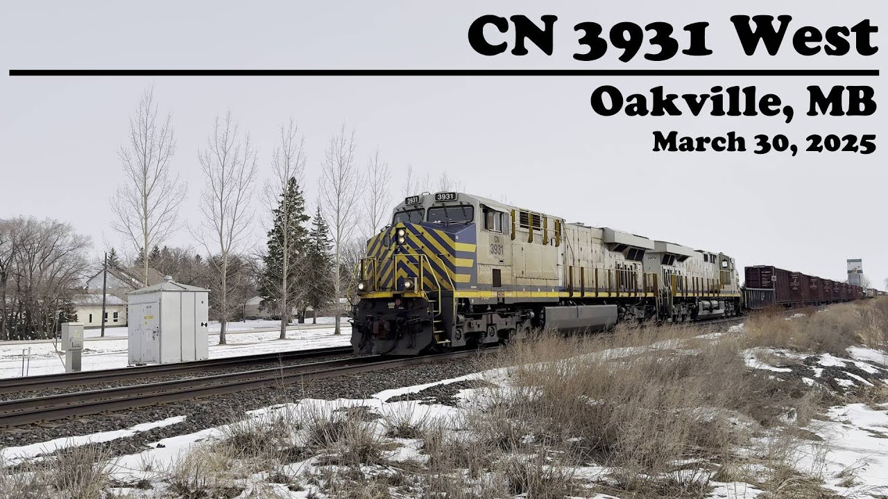 CN 3931 and 3979 at Oakville Manitoba 2025/03/30 - YouTube