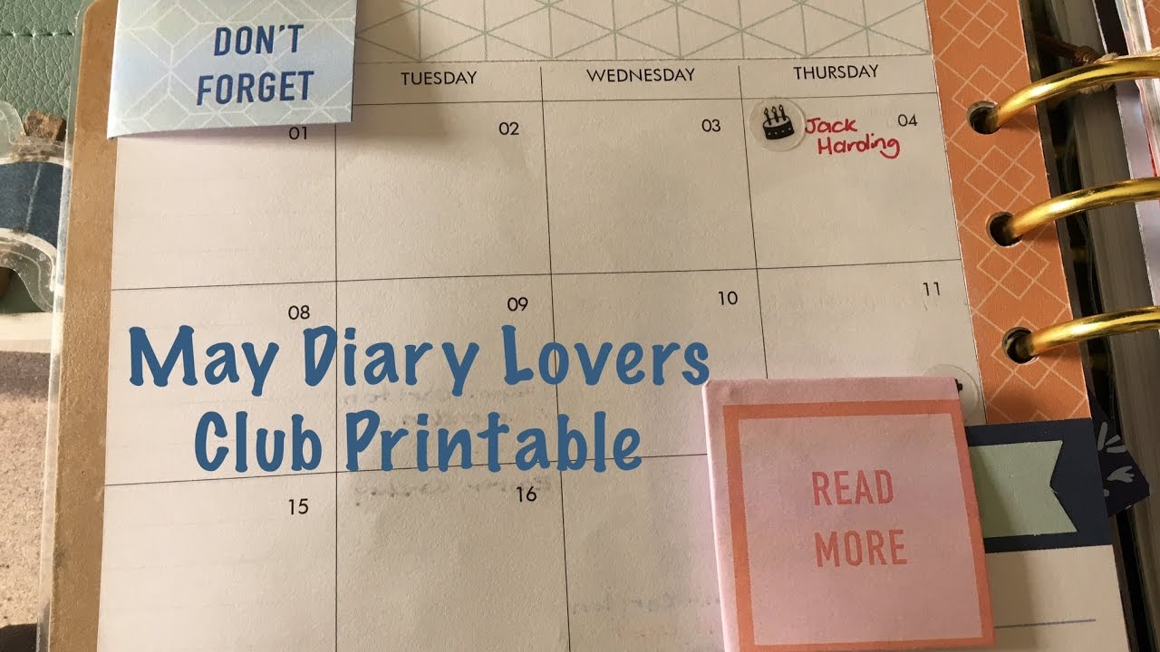 May Diary Lovers Club Printable + 300th Video Giveaway ***Giveaway ...