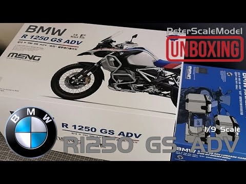 BMW R 1250 GS ADV / MENG Model 1/9 / Scale Model Unboxing / PRE-COLORED ...