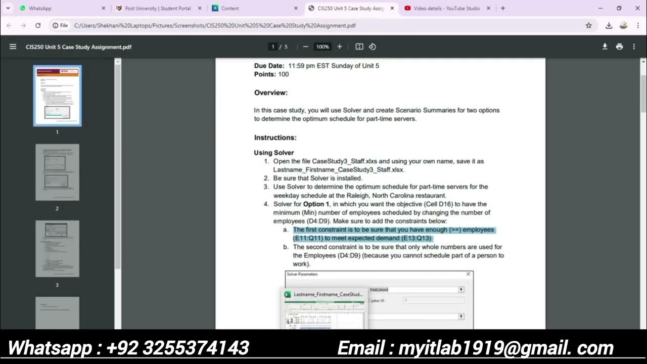 CaseStudy3_Staff | CIS250 Unit 5 Case Study Assignment | 100% Grades - YouTube