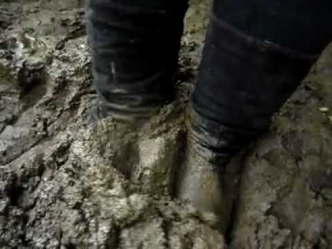 Gina walk in mud whit black suede boots P1070765 - YouTube