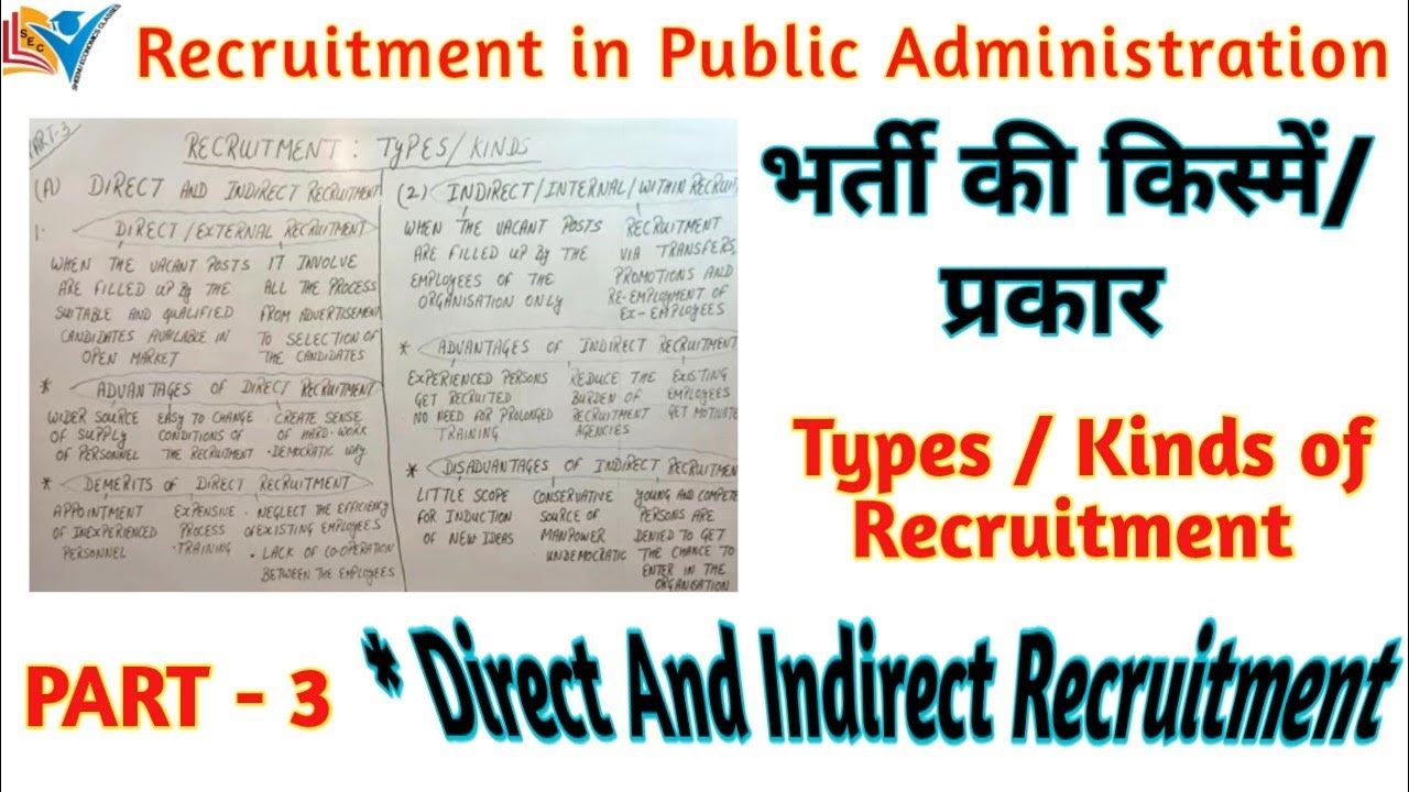 Recruitment | Direct And Indirect Recruitment | Types | Kinds | Part- 3 - YouTube