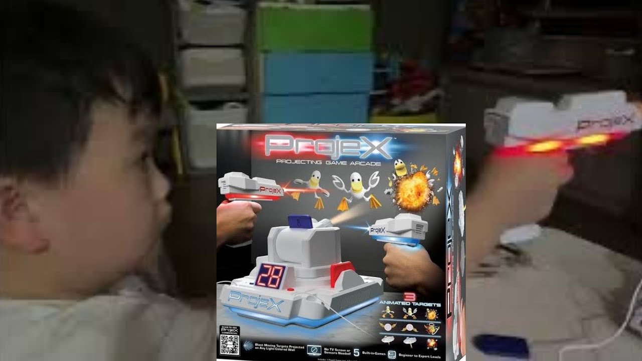 Projex game arcade review. Projector laser gun game - YouTube