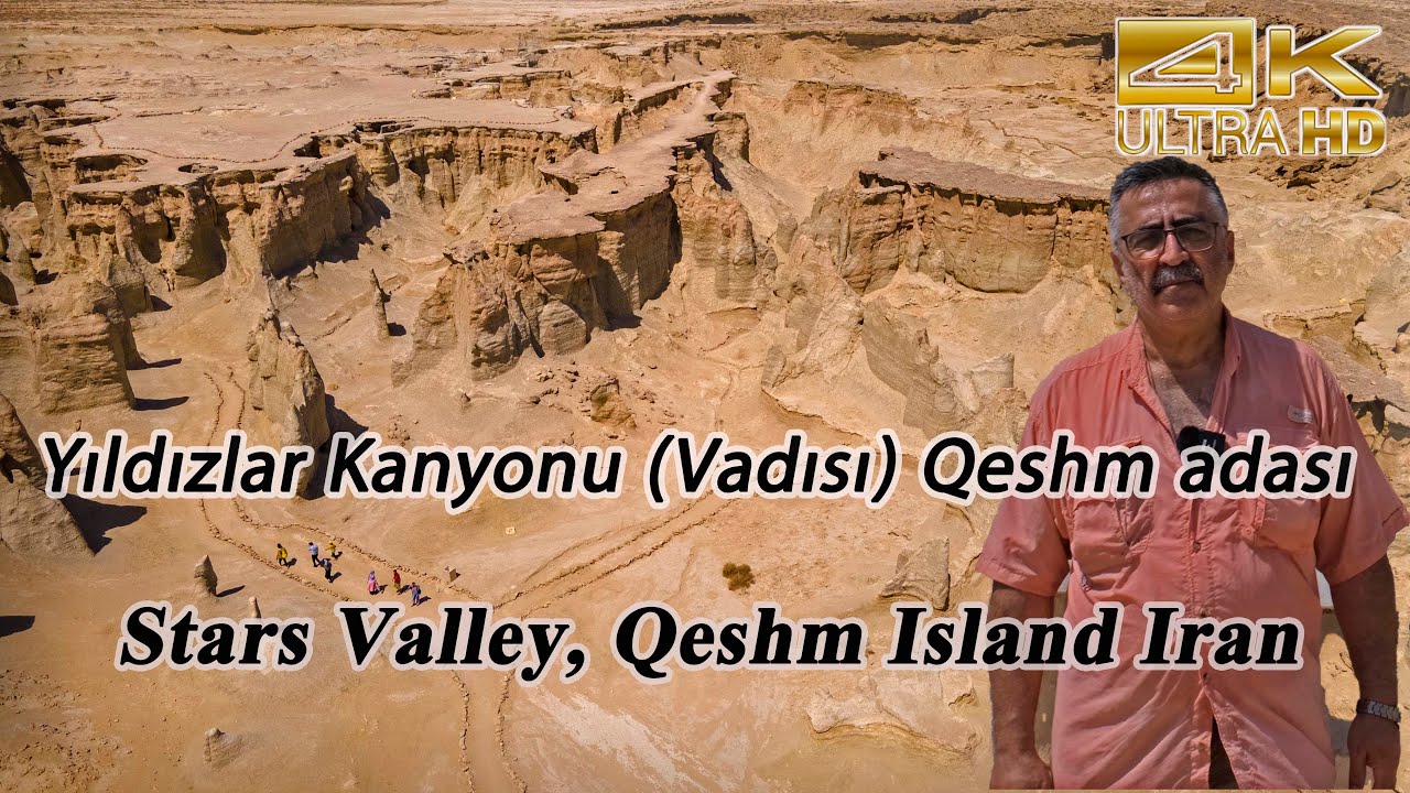 Yıldızlar Kanyonu Qeshm adası, Stars Valley Geosite, Qeshm Island Iran 4K. دره ستارگان, جزیره ...