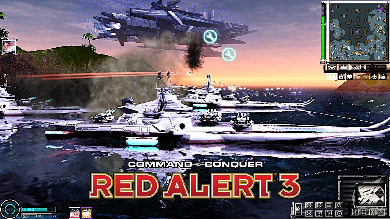 Red Alert 3 Armor Rush MOD Rising Sun Tenkei Mothership | BIG Flying ...