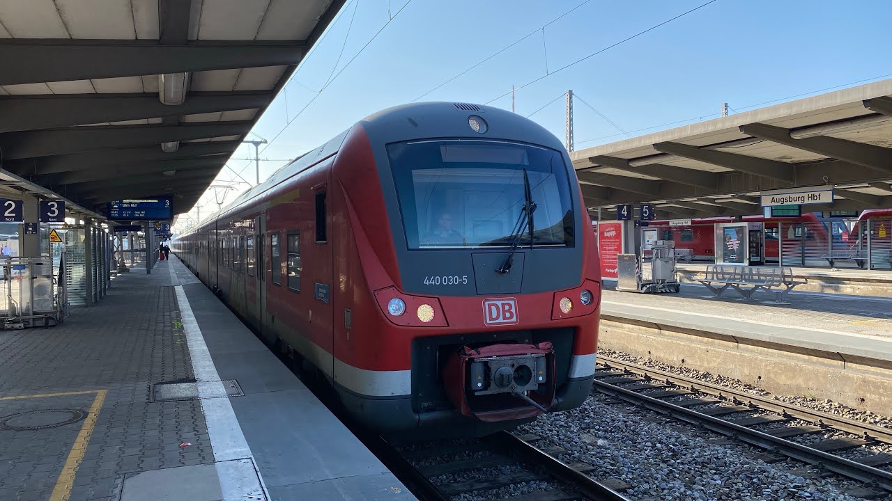Mitfahrt im Br440 mit Sound von M-Pasing nach Augsburg Hbf mit max. 140 ...