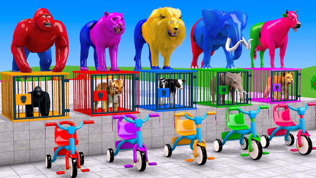 Cow Elephant Lion Gorilla Tiger T-Rex Choose The Right Baby ESCAPE ROOM ...