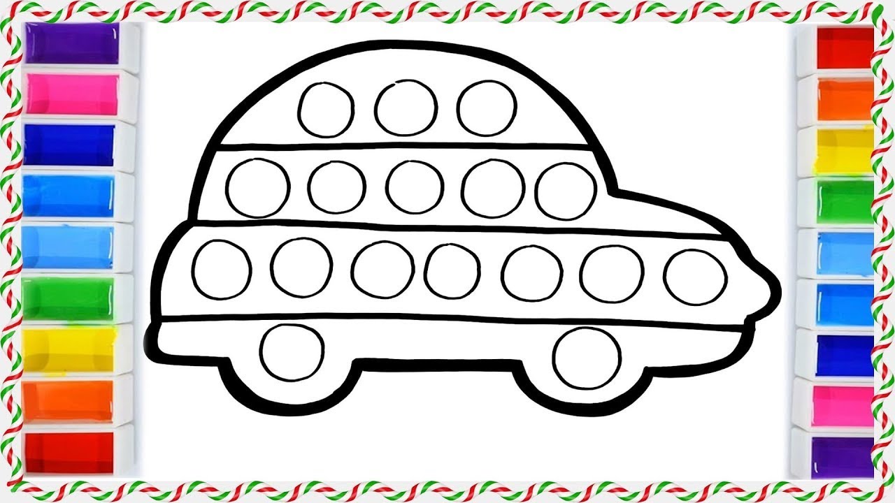 Car POP IT drawing, painting and colouring for kids, toodles ideas for ...