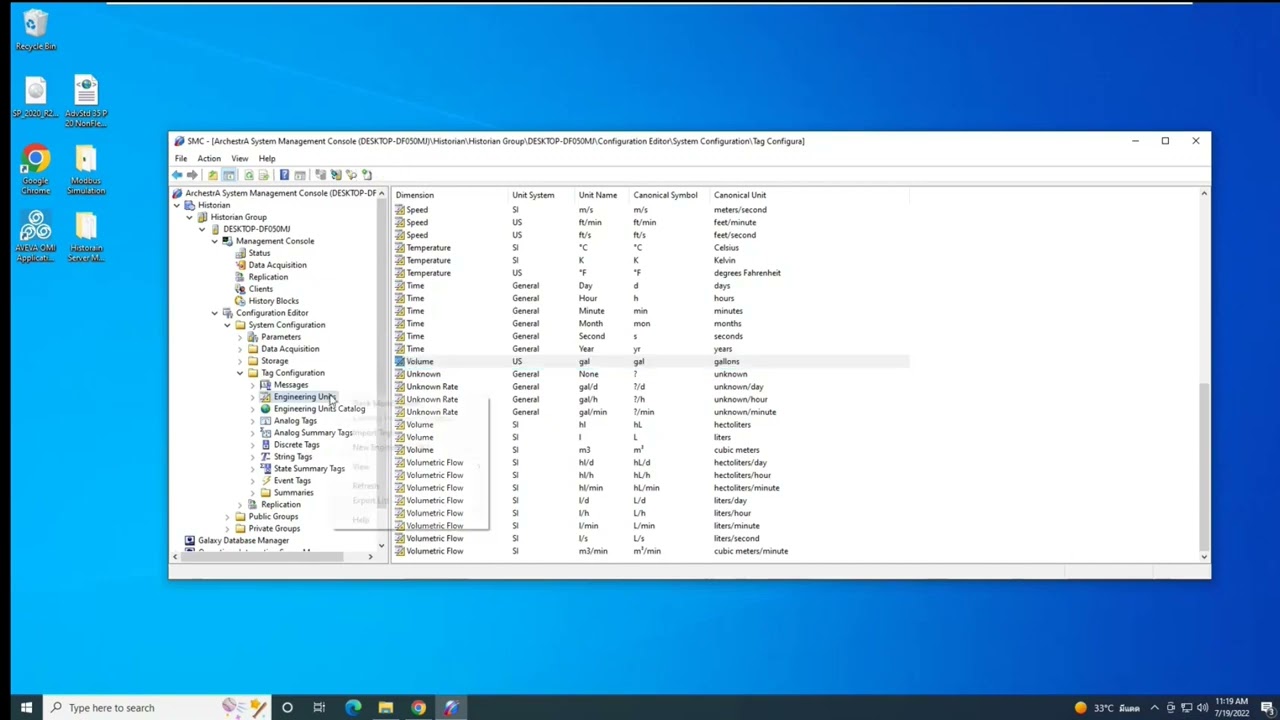 AVEVA Historian 2020 R2 | 2. Unit Configuration (การสร้างและเปลี่ยน ...
