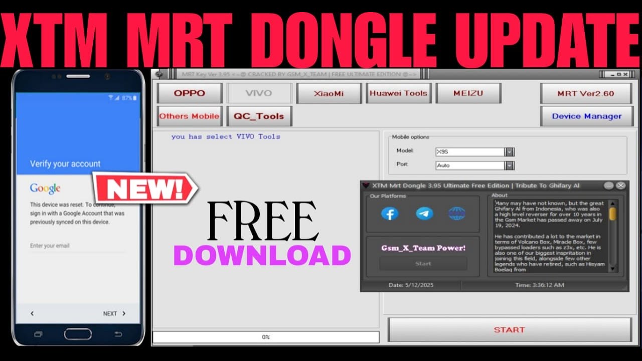 XTM MRT Dongle Key v3.95 | New Update 2025 | All Samsung FRP, Flashing, Unlock Tool | GSM HUB ...