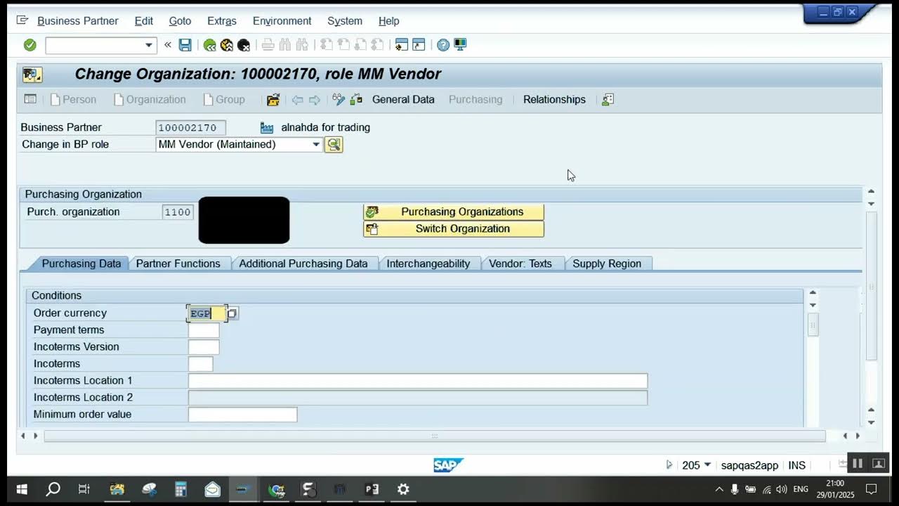 How to modify vendor data on SAP using t-code FK02 - YouTube