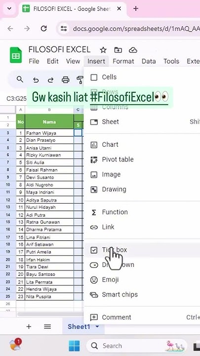 Membuat presensi di excel #excel #excelcourse - YouTube