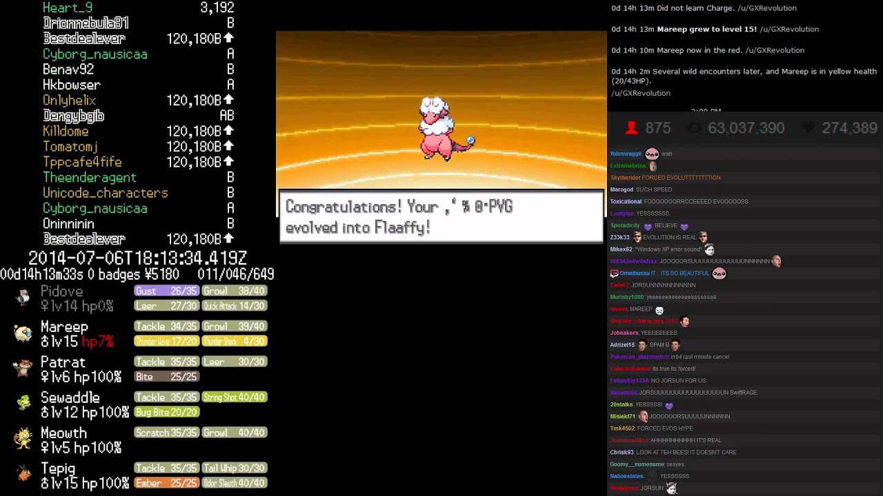 TwitchPlaysPokemon - ( Pokemon Black 2 ) - First Evolution ( Chat ...