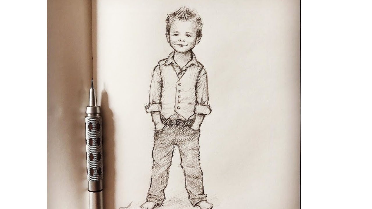How to Draw a Boy for Beginners | Pencil Sketch Drawing | Art Sketches ...