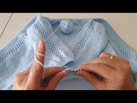 3 YAŞ ♡ YAKADAN BAŞLAMALI KOLAY İKİ ŞİŞ HIRKA KAZAK MODEL ANLATIMI ♡ Bebek örgüleri #easy #knitting