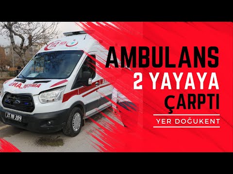 AMBULANS DOĞUKENTTE KARŞIDAN KARŞIYA GEÇEN 2 YAYAYA ÇARPTI
