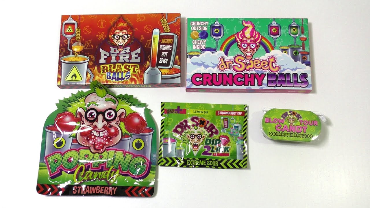 Dr Sweet, Dr Sour & Dr Fire (Fun Candy Products) - YouTube