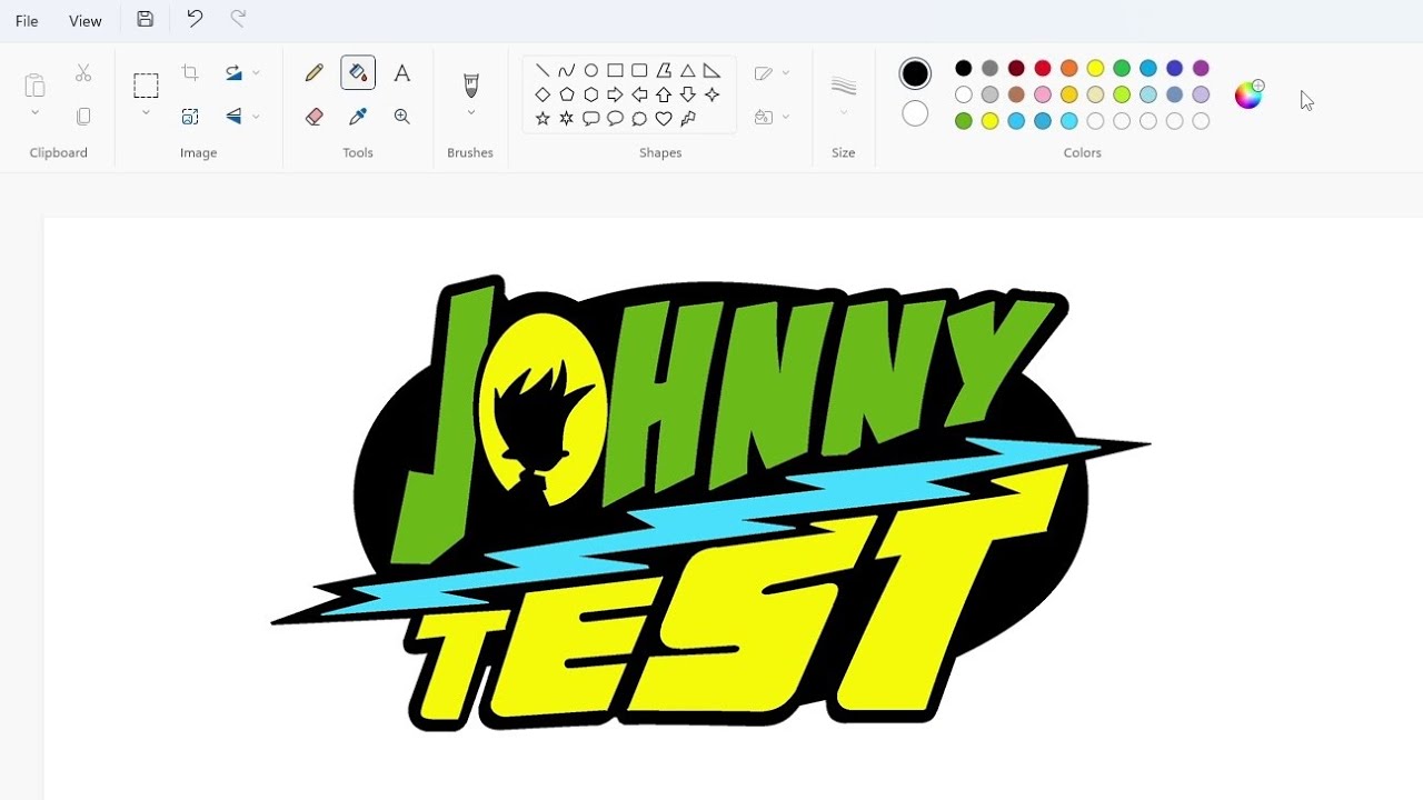 How to draw the Johnny Test logo using MS Paint | How to draw on your ...