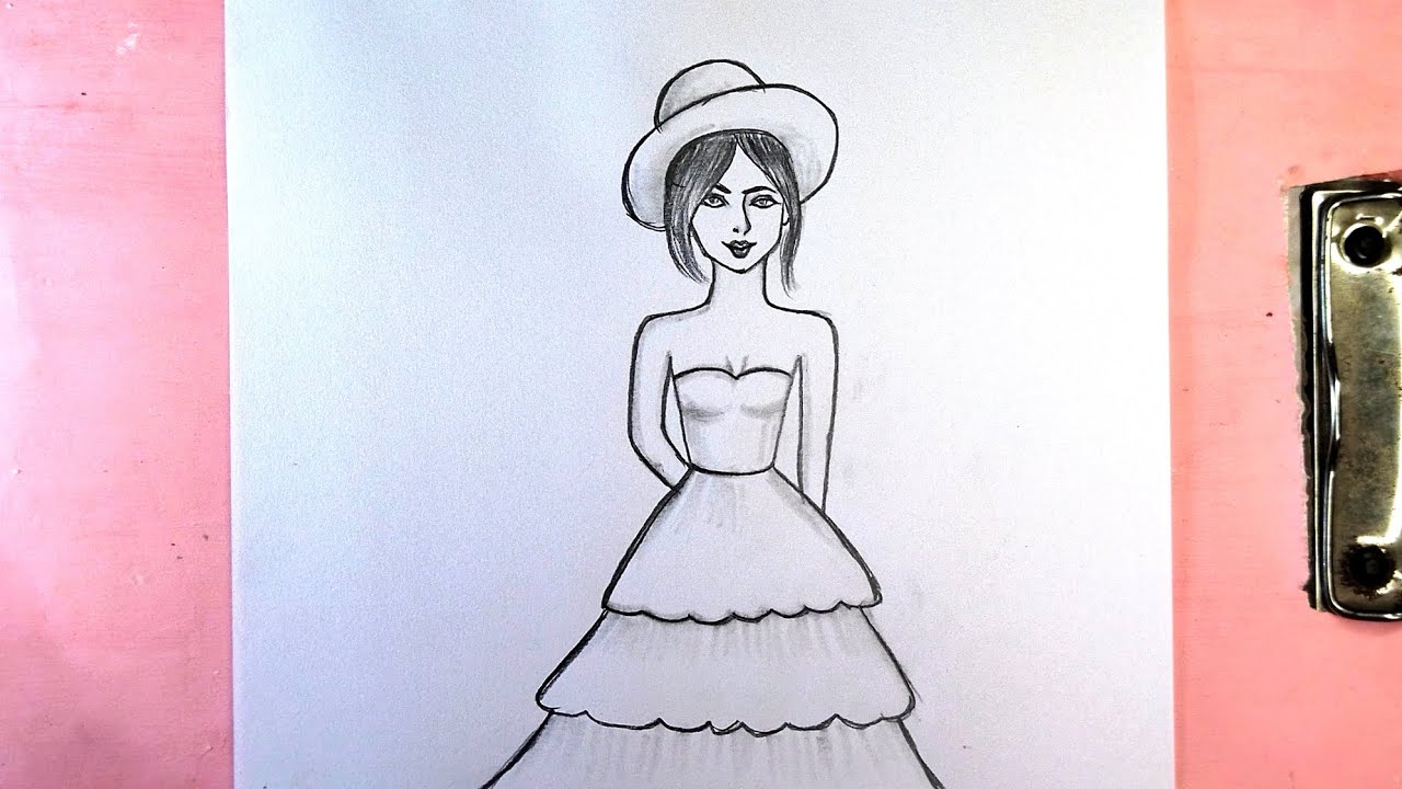 easy girl drawing ||step by step easy girl drawing tutorial - YouTube