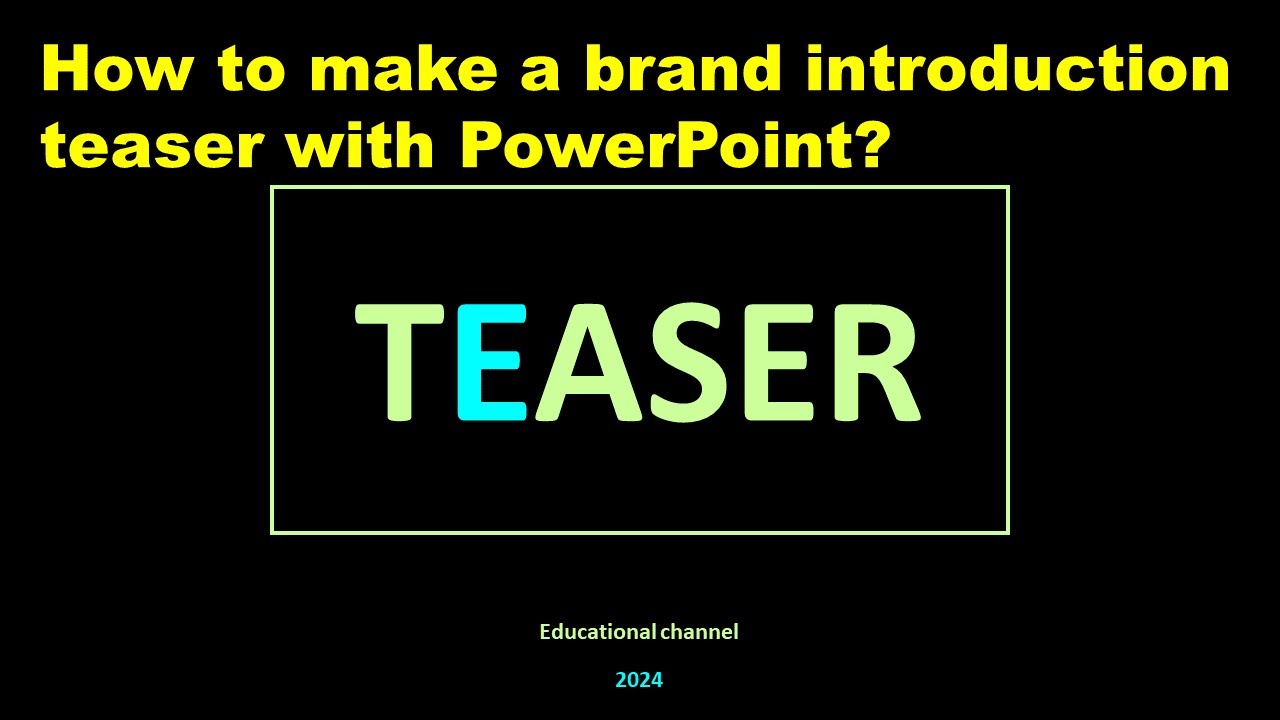 How to make a brand introduction teaser with PowerPoint? - YouTube