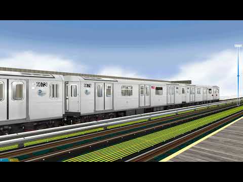 OpenBve; South Ferry bound 16 train reroute via the 3 Ave Elevated arriving and departing 204 Street