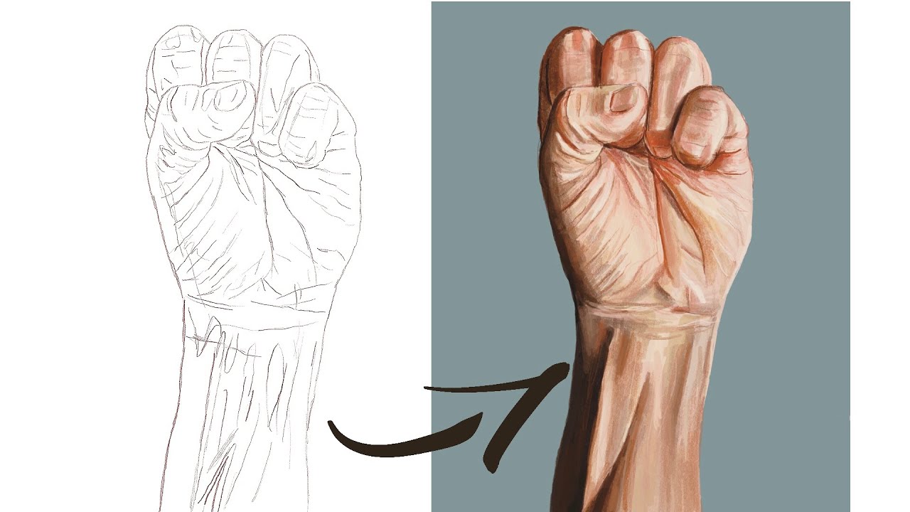 Teaching digital painting (hand) with the procreate program 🏻😍 - YouTube