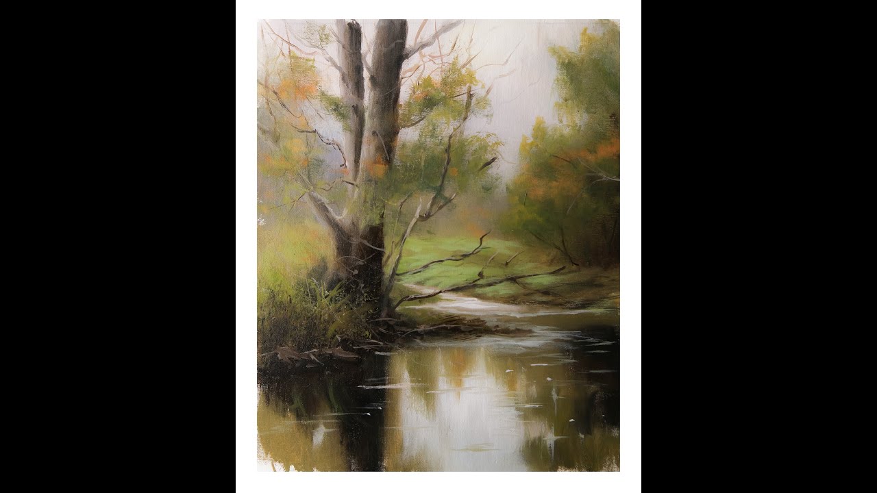 Painting Landscape, Grass, Reflections, Tree, a new lesson! - YouTube