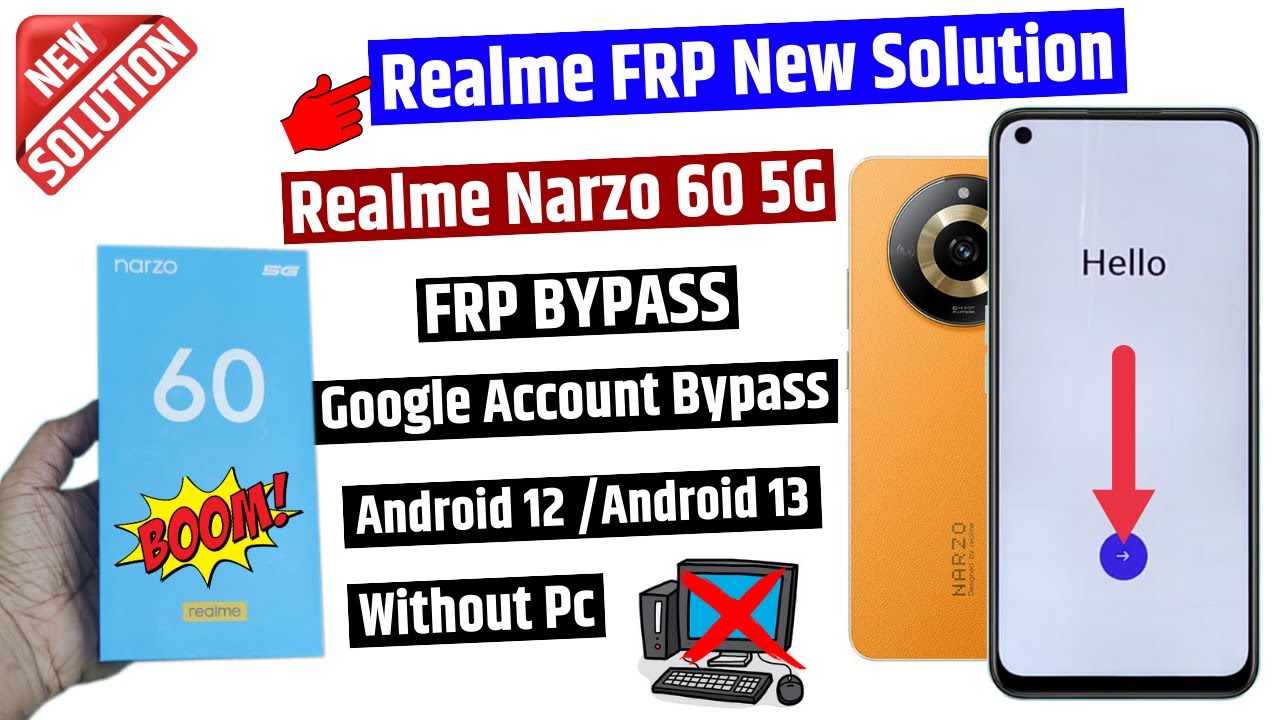 Realme Narzo 60 5g Frp Unlock | Rmx3750 Frp Bypass | Android 12 / 13 ...