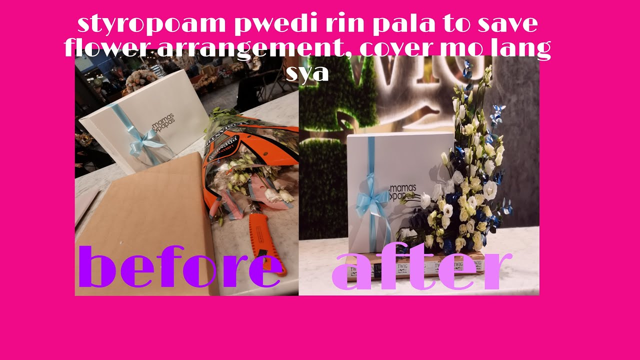 How to make using styro foam for flower arrangement # ideas - YouTube