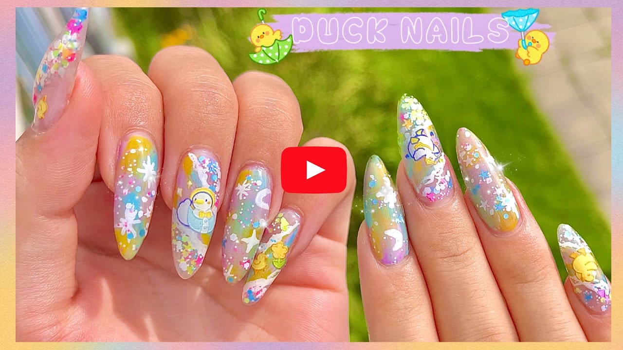 🐣 Duck Nails🐣 | Nail Diary EP-24 | BORNPRETTY | Paint Gel | Subtitle/CC ...
