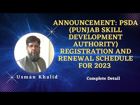 PSDA (Punjab Skill Development Authority) Registration and Renewal ...