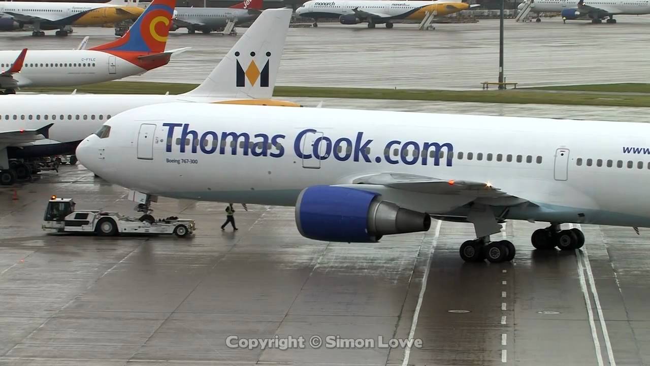 towbarless pushback. Thomas Cook 767-300 27/05/09 - YouTube