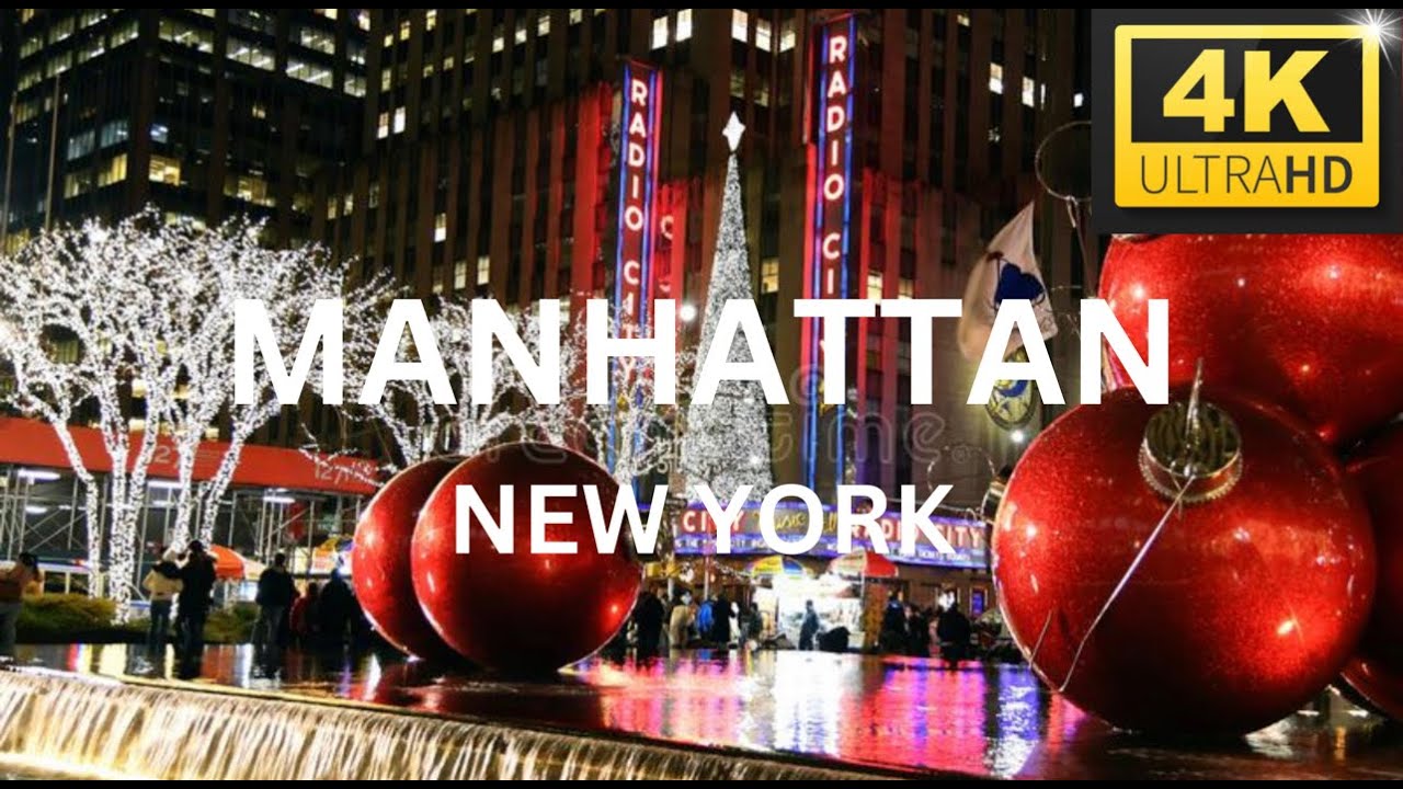4K Christmas Holidays in Manhattan, New York Walking Tour - YouTube