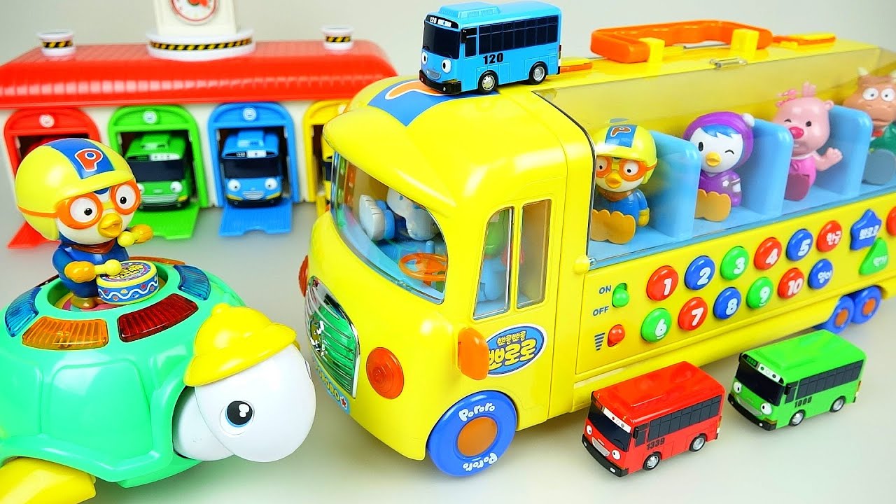 Pororo Bus Turtle & Tayo 뽀로로 타요 버스 거북이 장난감 Pororo Phone cars & Tayo the ...