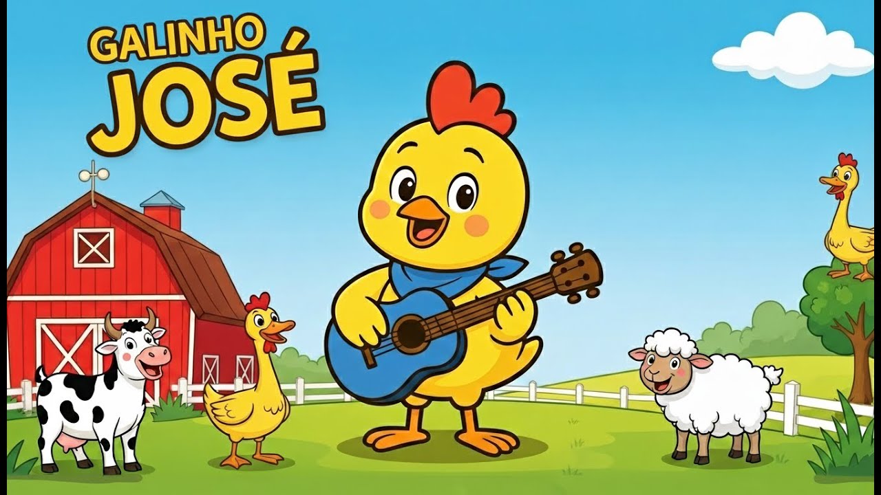 Galinho José e os Animais da Fazenda | Música Infantil Divertida para ...