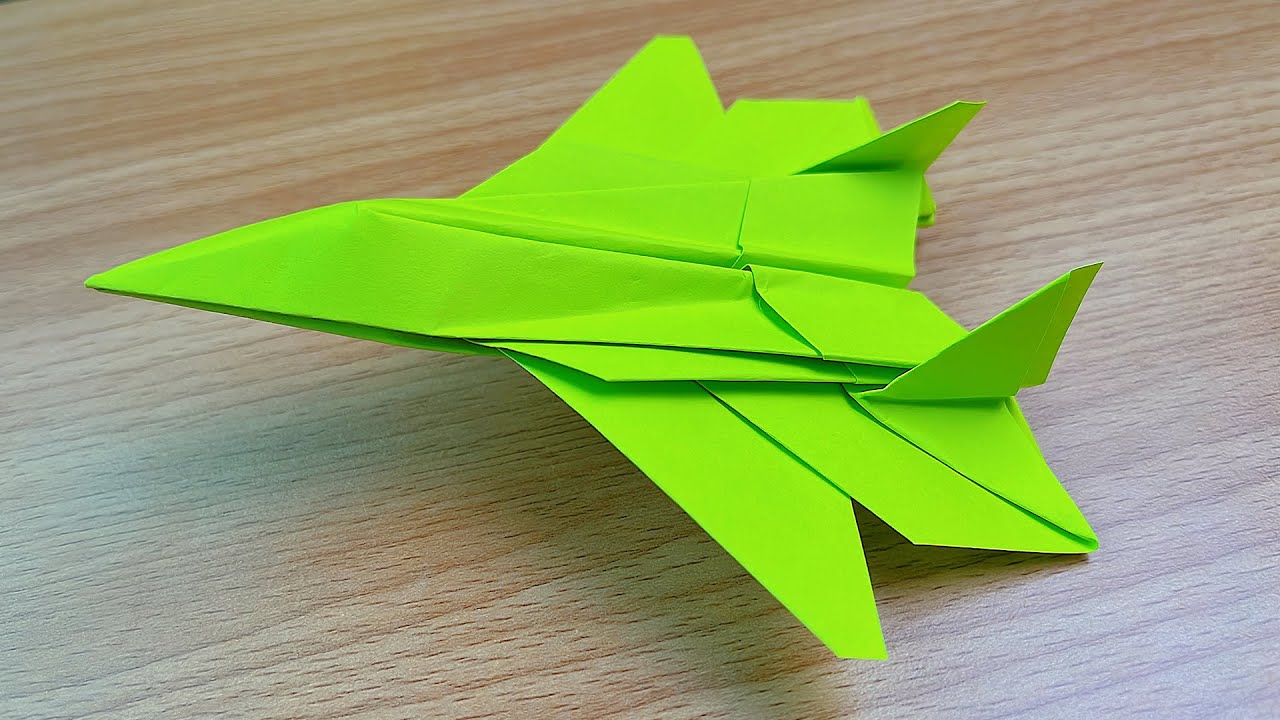 How To Make Paper Airplane Fighter Jet F 22 Raptor | Origami Plane ...