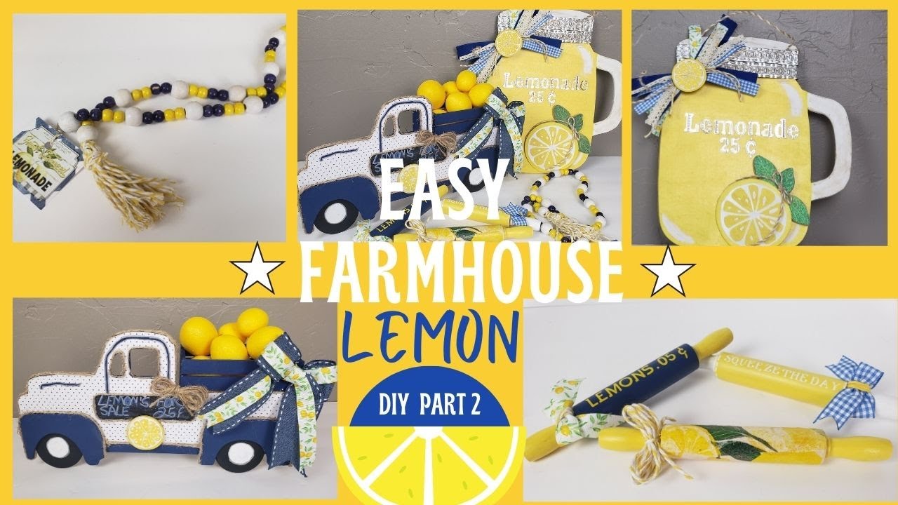 EASY FARMHOUSE KITCHEN DECOR PART 2/ LEMON HOME DECOR/DOLLAR TREE DIY ...