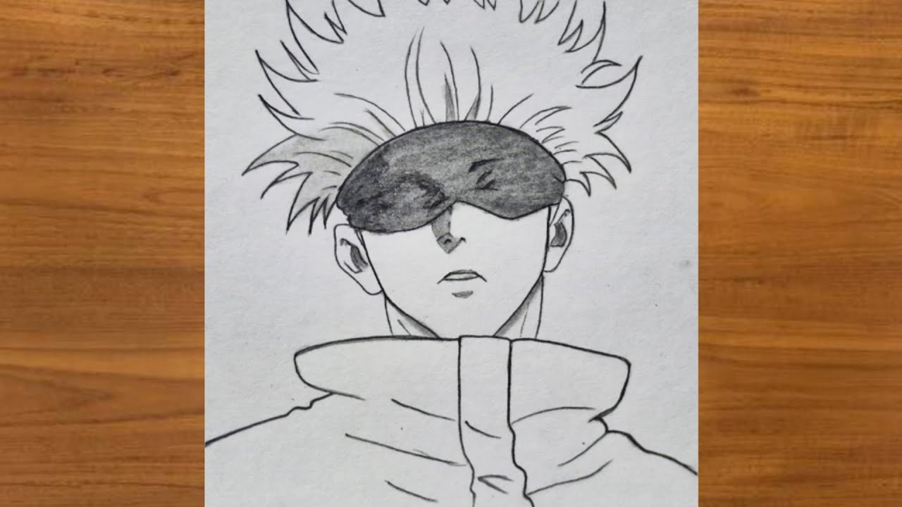 How to Draw Gojo Satoru || Easy Anime Sketch || Jujutsu Kaisen Drawing ...