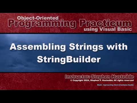 OOP Programming (VB) - 03E StringBuilder - YouTube