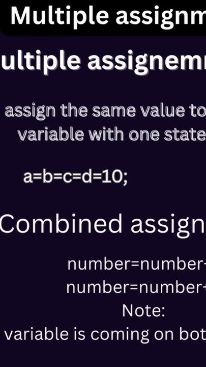 Coding Code C Multiple Assignment Computerprogramming Cplus Youtube