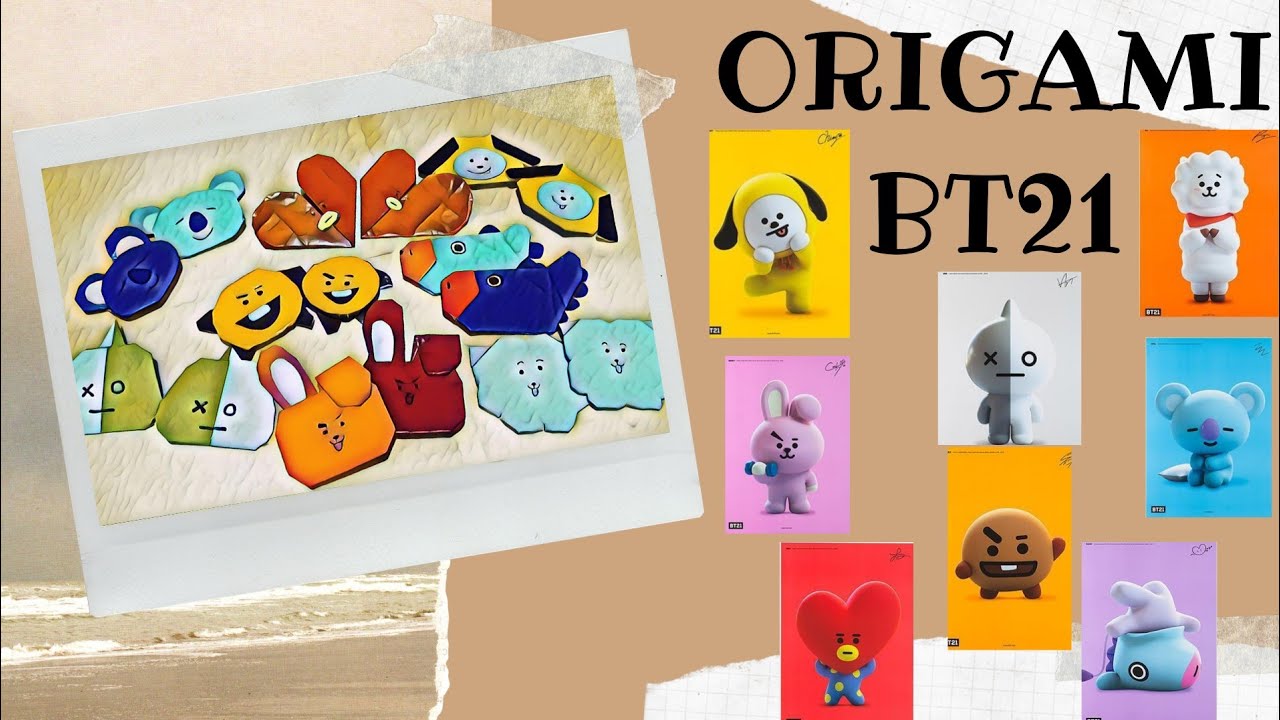 DIY BT21 Origami / BTS Character Paper Origami / How To Make BT21 ...
