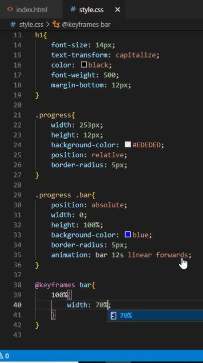 How To Create A Progress Bar With Percentage Using Html Css And Javascript Css Animation