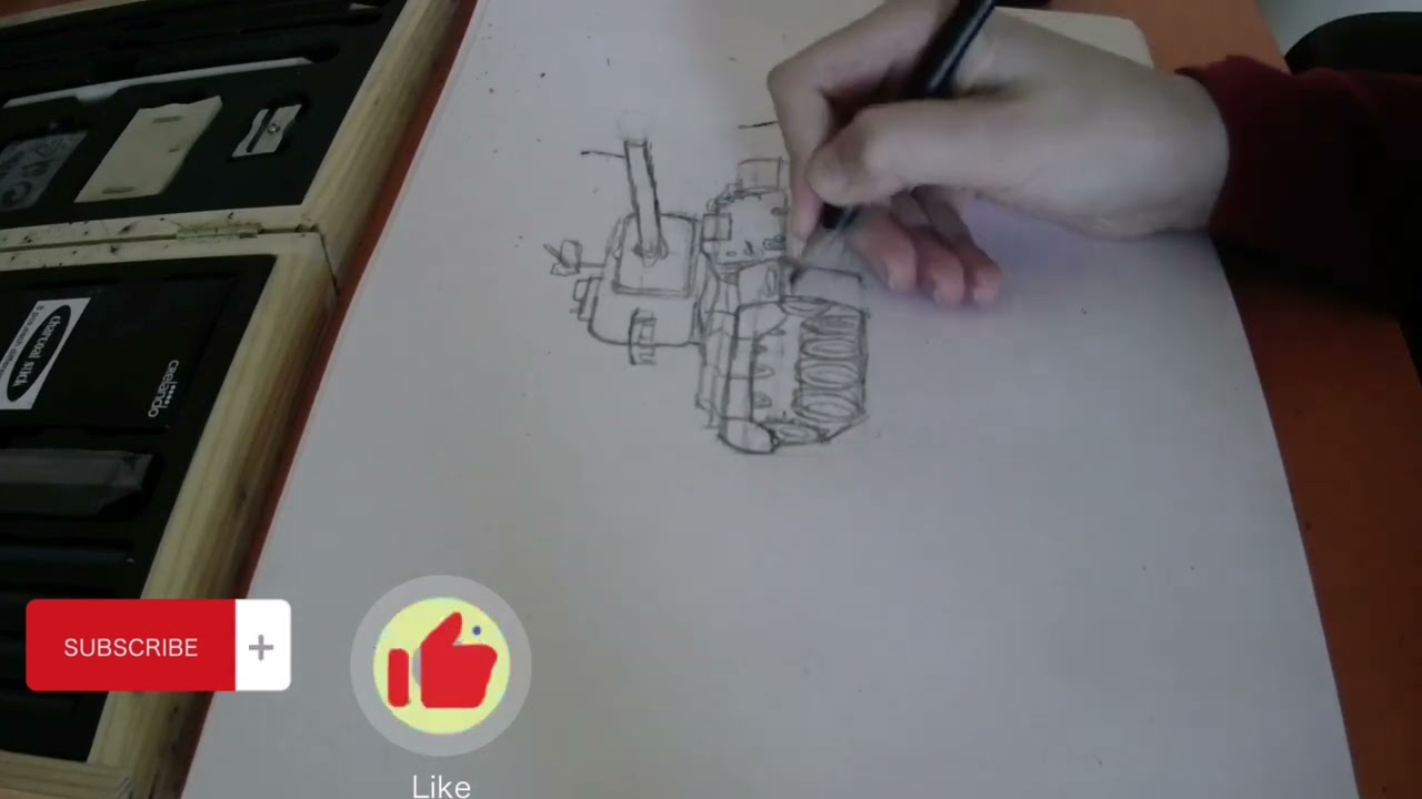 drawing realistic WW2 tank - YouTube