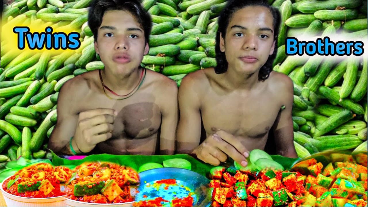 Twins brothers|Cucumber eatting challenge|fruit| - YouTube